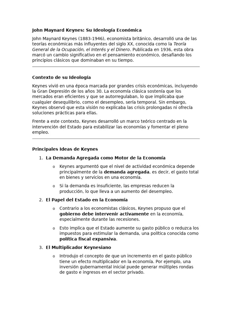 John Maynard Keynes | PDF | John Maynard Keynes | Economía keynesiana
