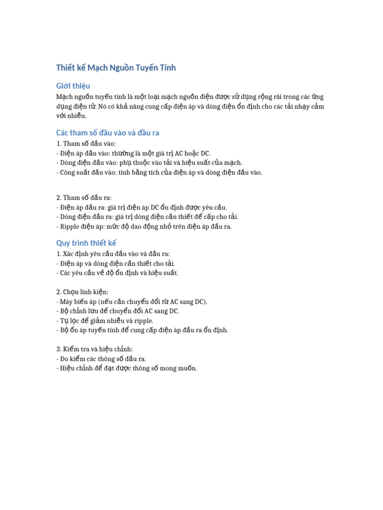 Thiet Ke Mach Nguon Tuyen Tinh | PDF