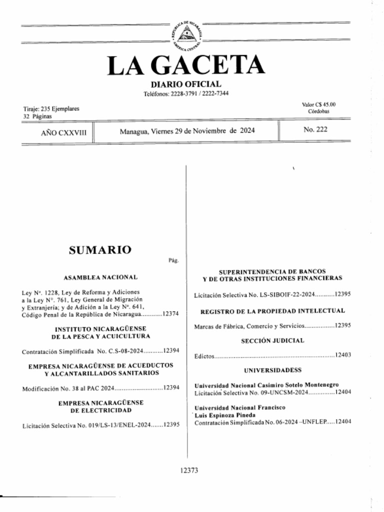 Ley N°. 1228, Ley de Reformas y Adiciones A La Ley N°. 761 Ley Gral de ...
