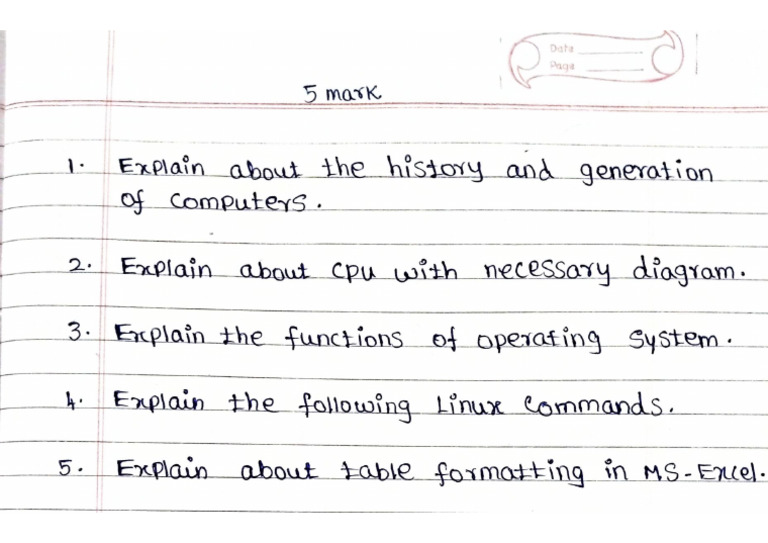 5 Mark Question | PDF