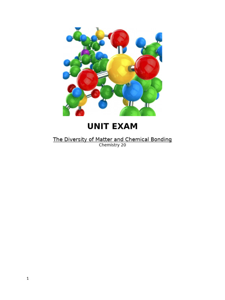 ChemicalBondingUnitFinalExam-1 | PDF | Chemical Bond | Chemical Polarity