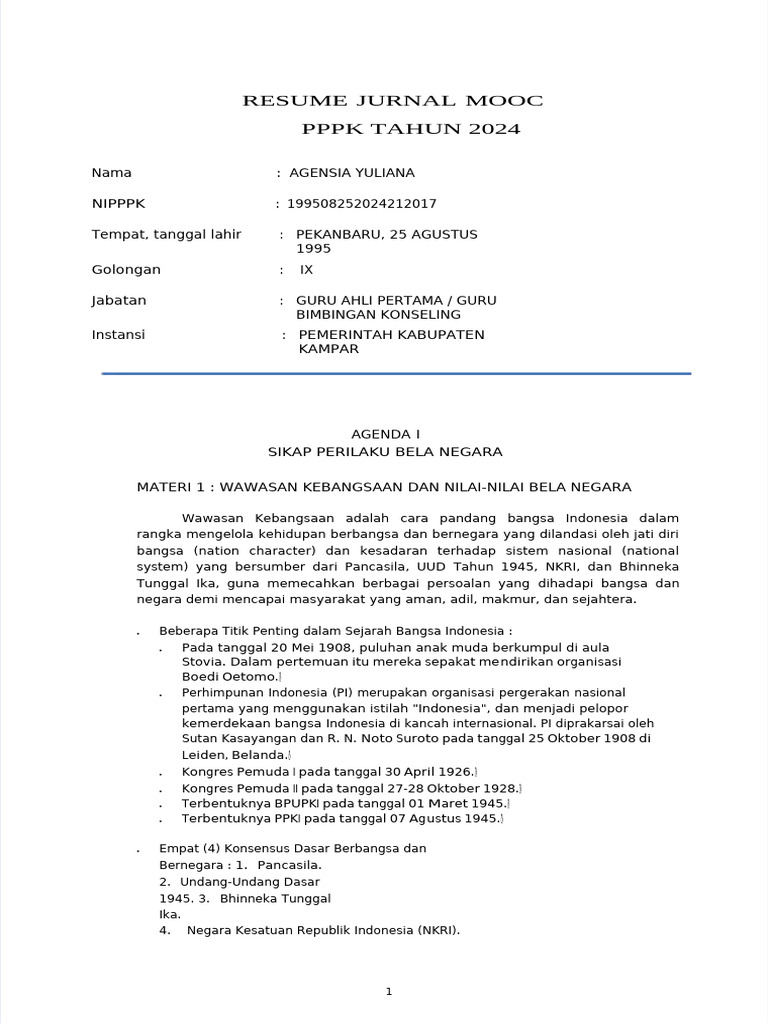PDF Resume Jurnal Mooc PPPK Tahun 2024 - Compress | PDF