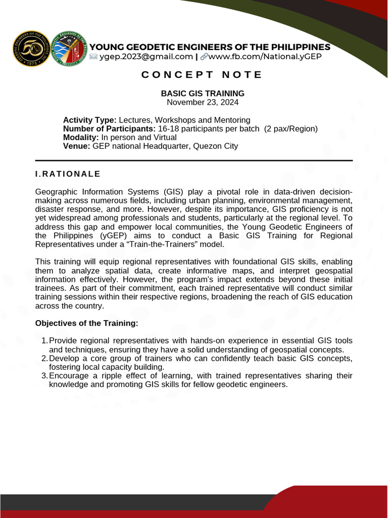 Gis-Training-Concept-Paper (1) | PDF | Geographic Information System ...