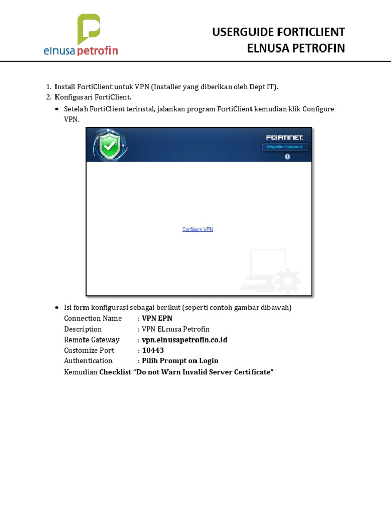 UserGuide VPN FortiClient | PDF