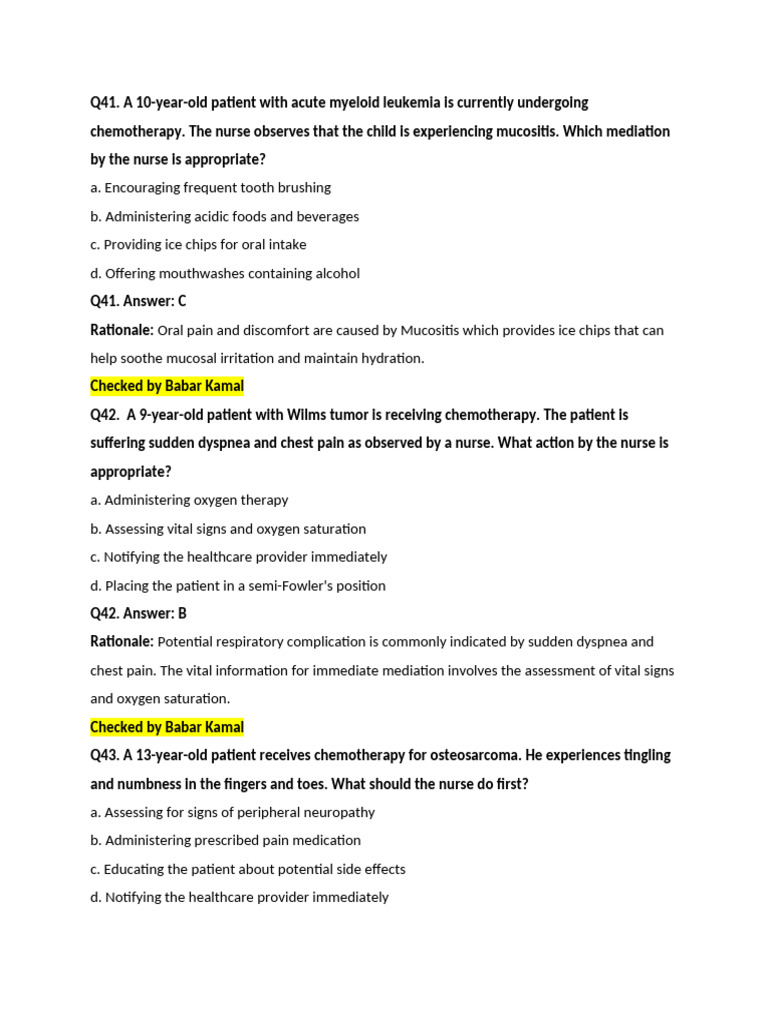 CPHON Exam Practice Test 2 Q41-50 Bbar | PDF | White Blood Cell ...