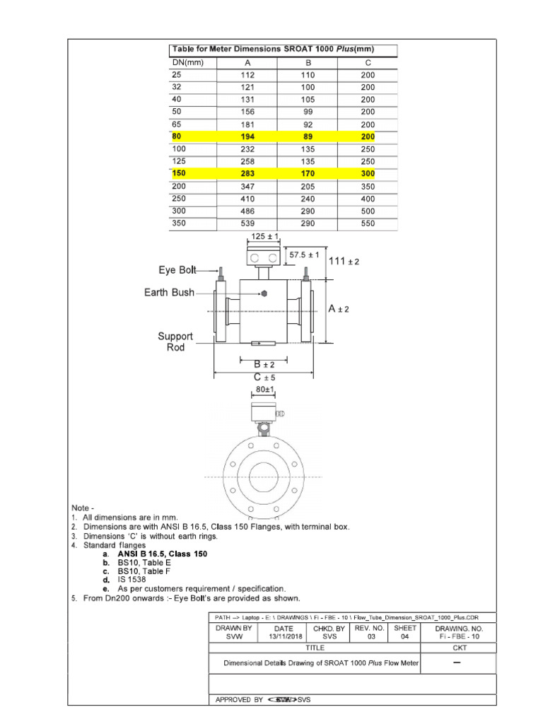 Mag_Flow_Dimension_Sheet | PDF