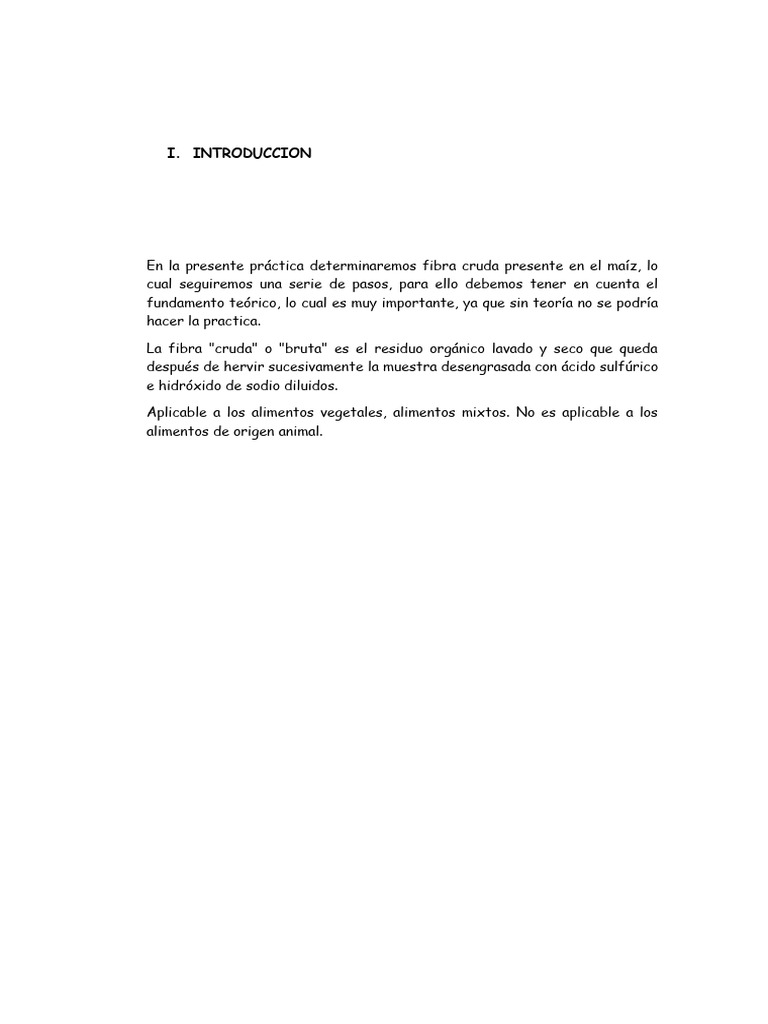 Practica 5 Determinacion de Fibra Cruda | PDF | Fibra dietética | Dieta ...