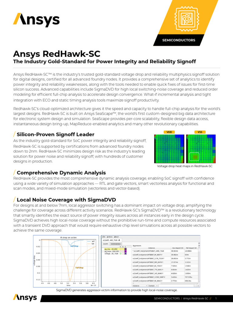 Redhawk SC Datasheet 2022 | PDF | System On A Chip | Simulation