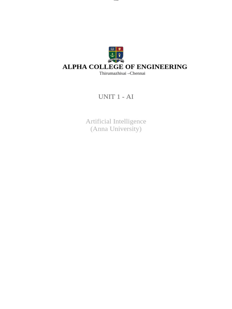 AL3391-artificial-intelligence Unit-1 | PDF | Algorithms And Data Structures | Theoretical ...