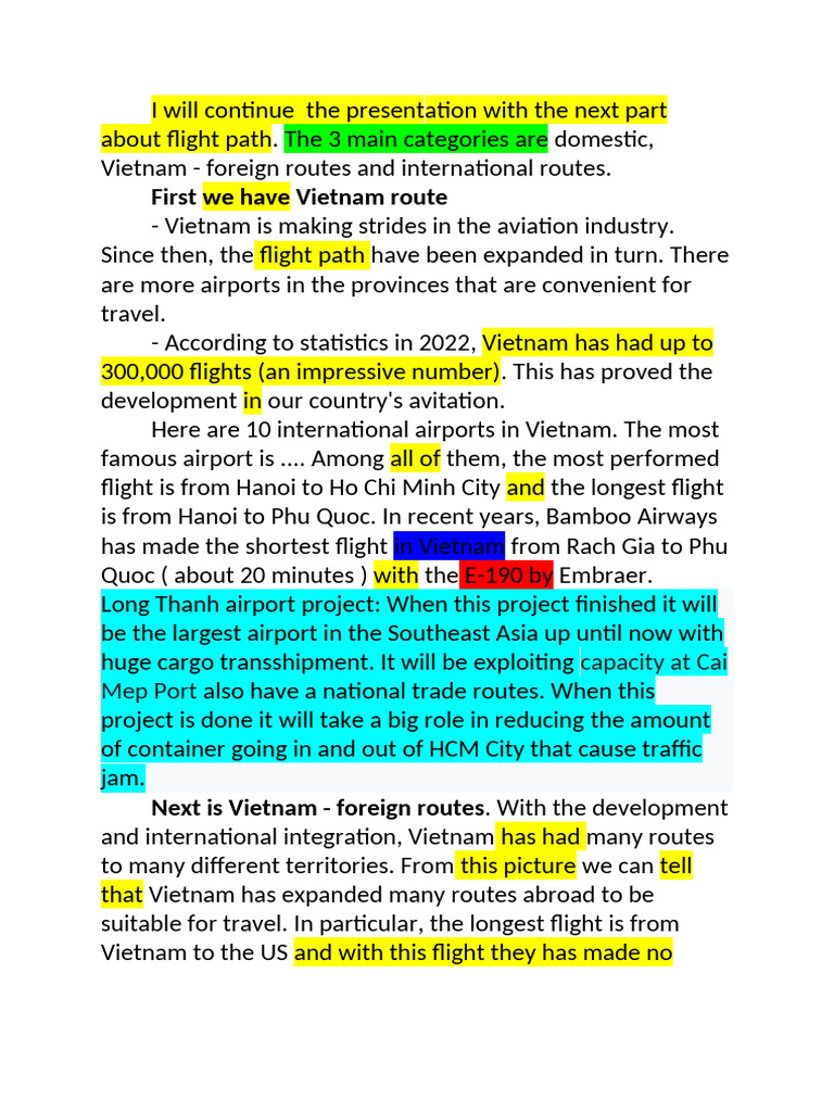 Vietnam's Expanding Flight Paths and Routes | PDF