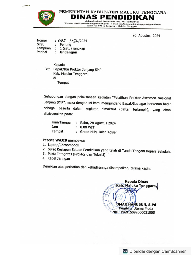 Undgn Kegiatan Proktor ANBK | PDF