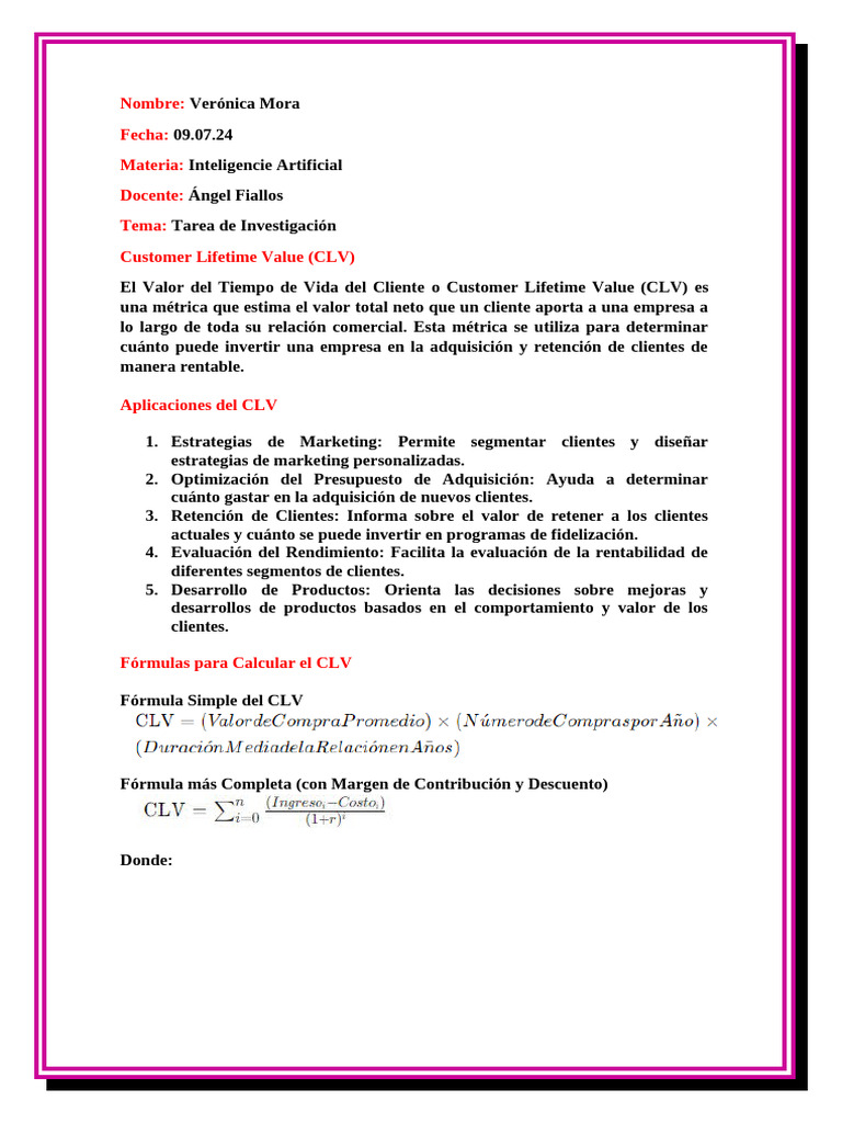 Estrategias y Cálculo del CLV | PDF | Marketing | Procesos de negocio