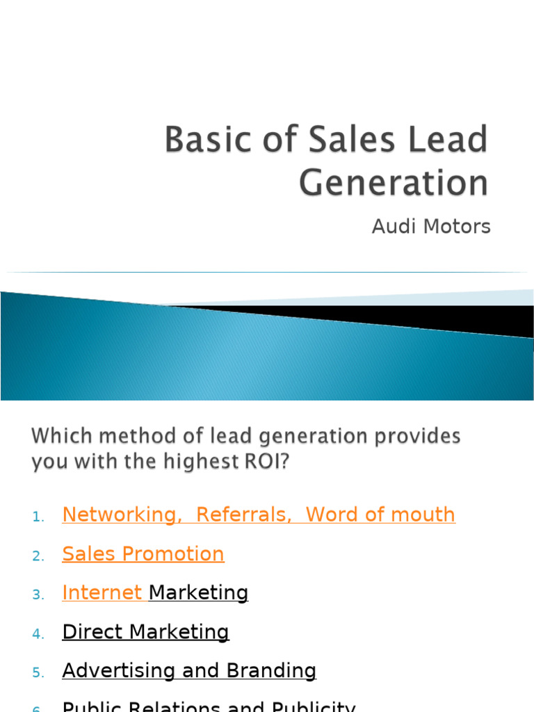 Basic of Sales Lead Generation | PDF | Sales | Marketing
