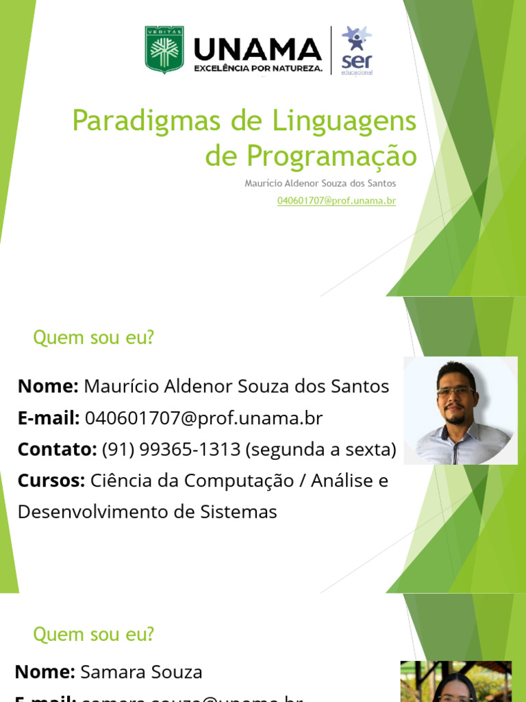 Aula 01 - Paradigmas de Linguagem de Programação - Apresentação | PDF ...
