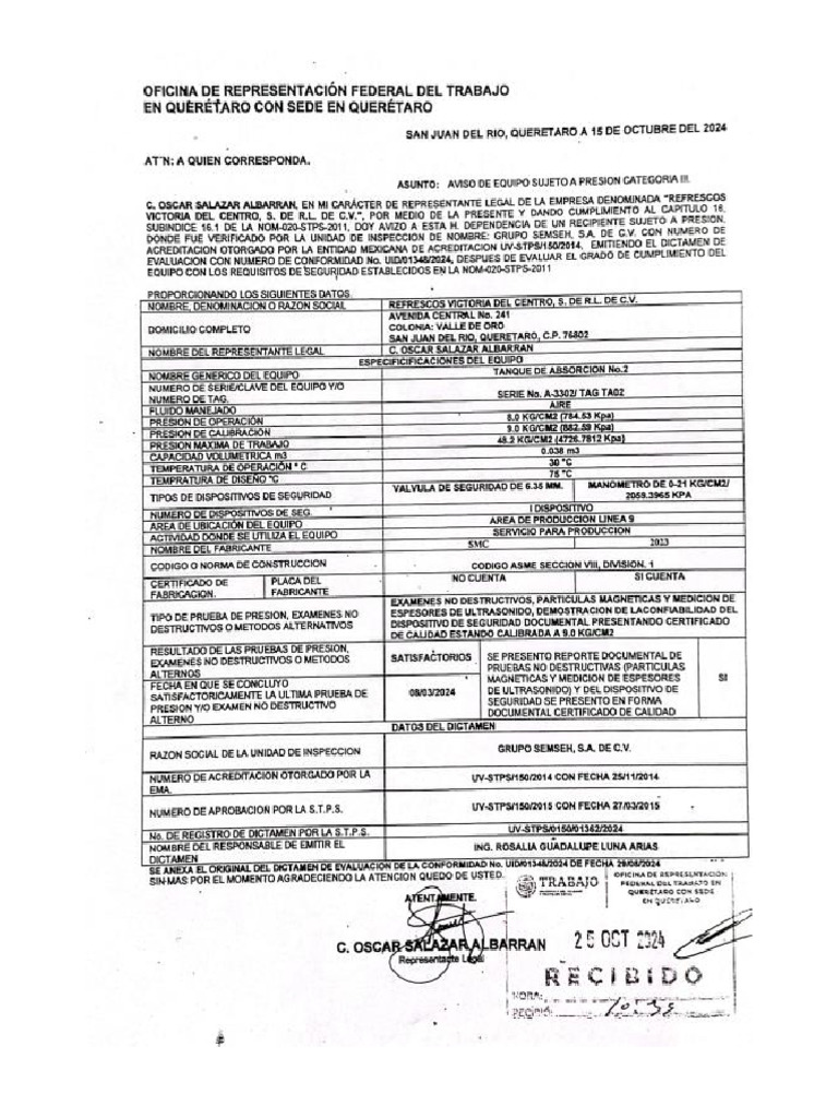Acuse TQ 2 RVC | PDF
