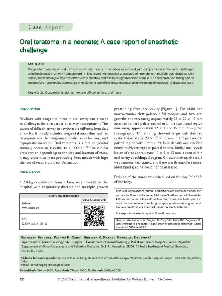 SJA-14-520 | PDF | Anesthesia | Clinical Medicine