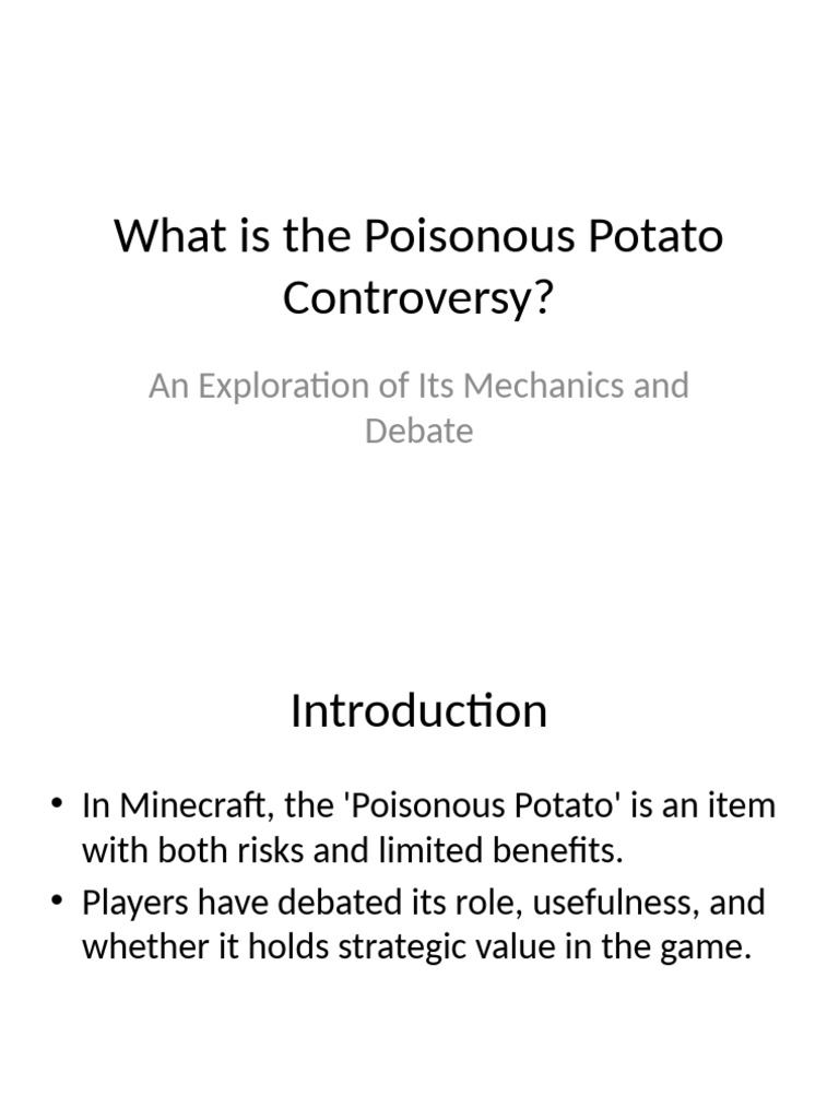 What Is Poisonous Potato Controversy | PDF