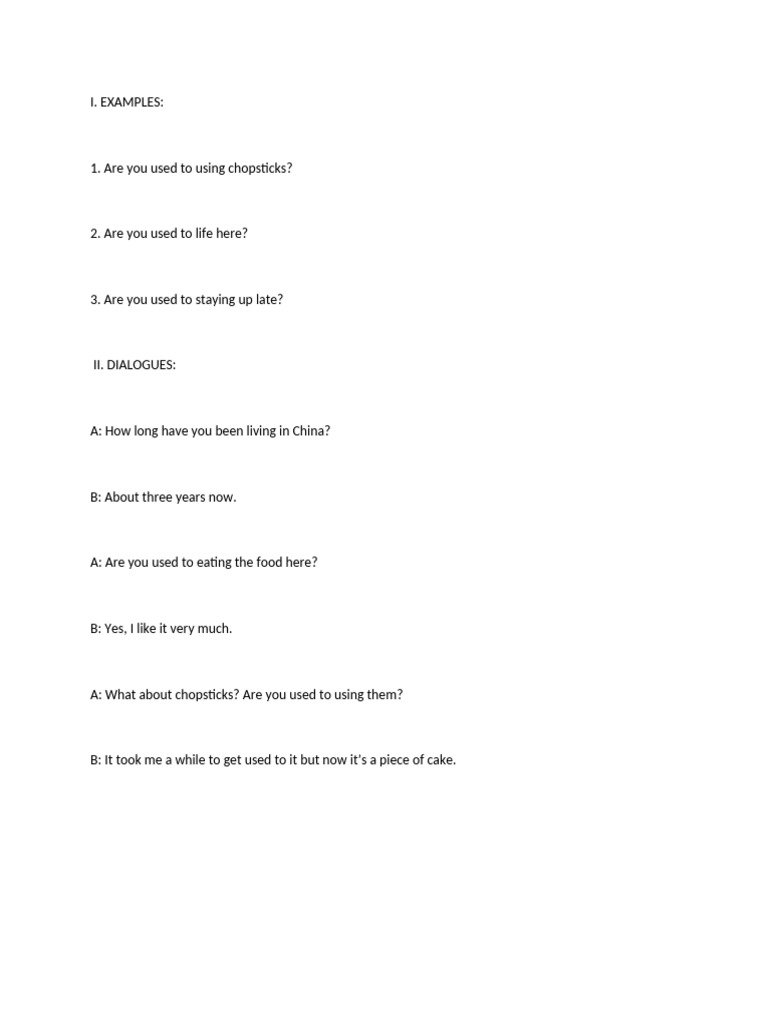 Dialog 2 Are You Used To | PDF