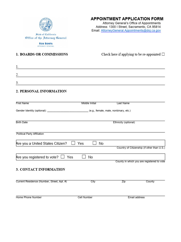 Appointments Application | PDF | Government | Justice