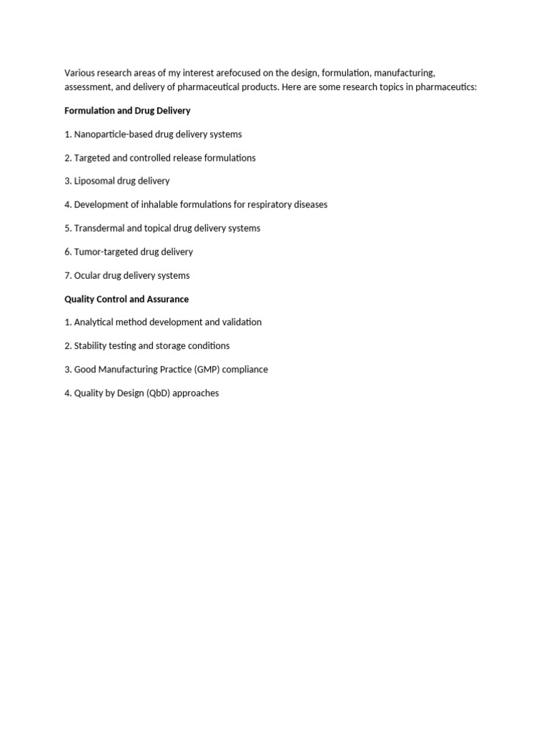 Areas of Research Interest | PDF