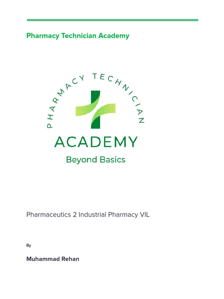 Indutrial Pharmacy VIL by PTA | PDF | Tablet (Pharmacy) | Materials