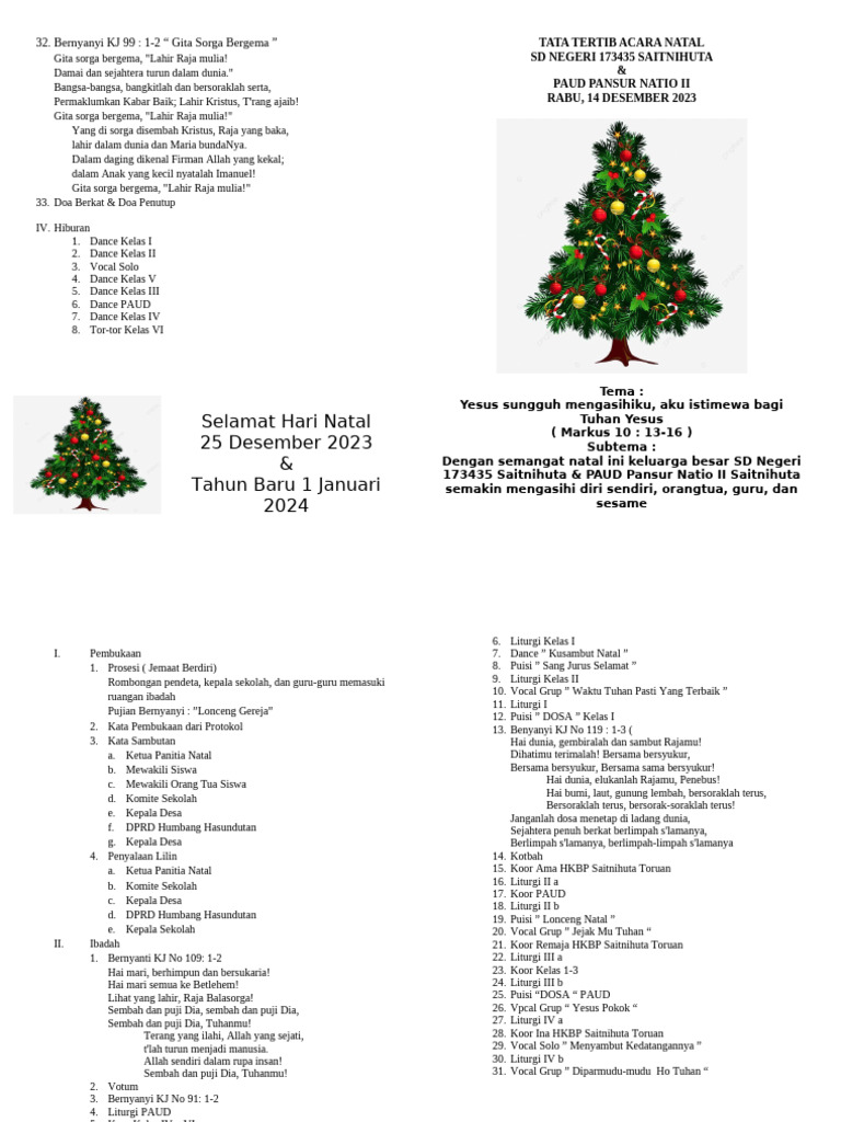 Tertib Acara Natal | PDF