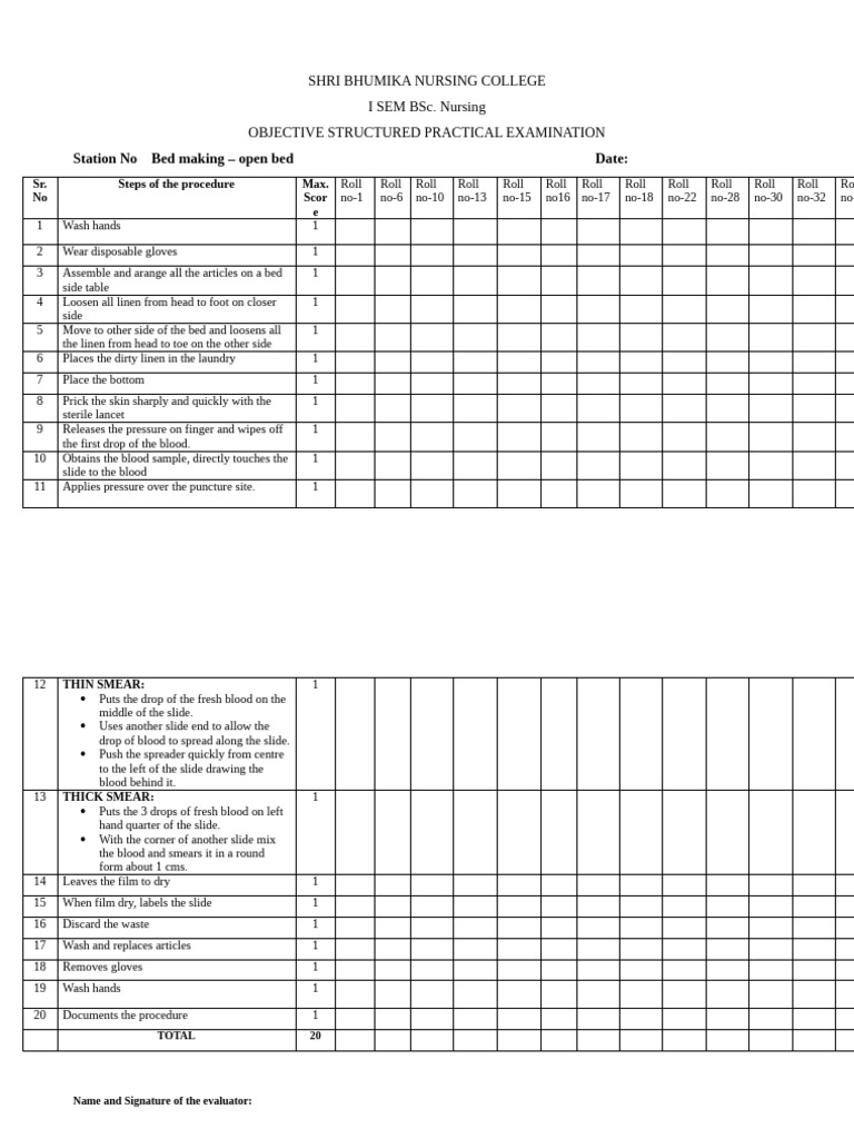 Osce Checklist-Slide Preparation | PDF