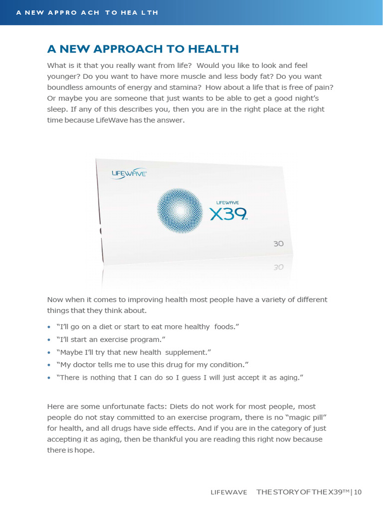 Lifewave The Story of The X39 1 | PDF