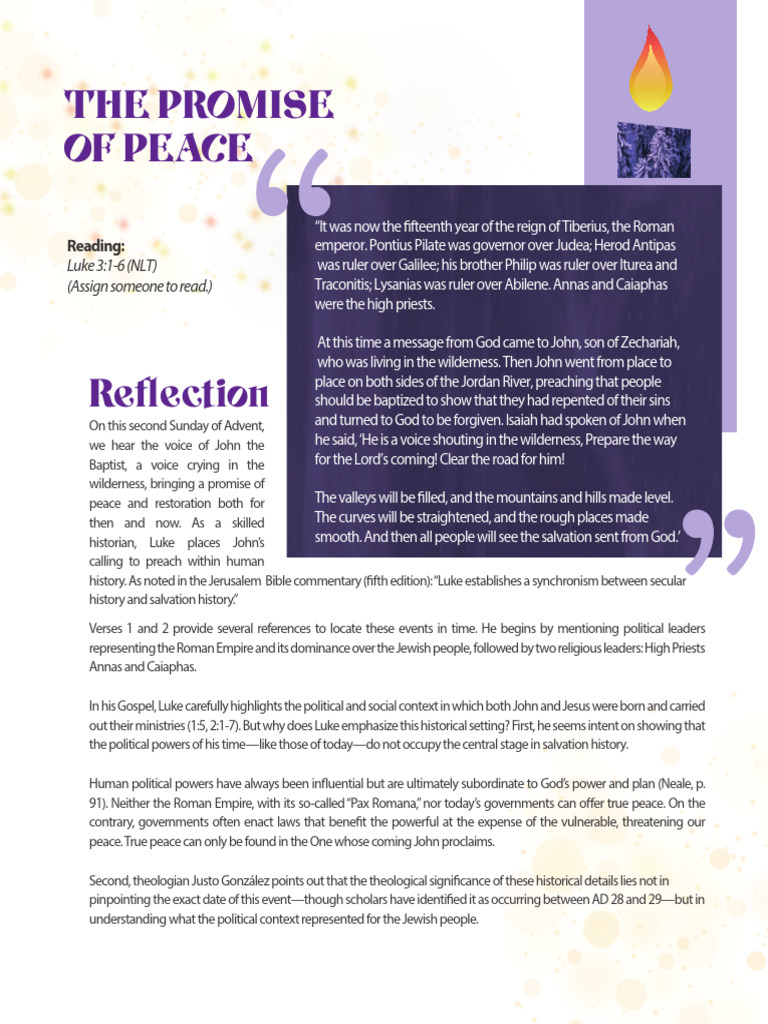 Devotional Week 2 Peace Advent 24 | PDF | John The Baptist | Jesus