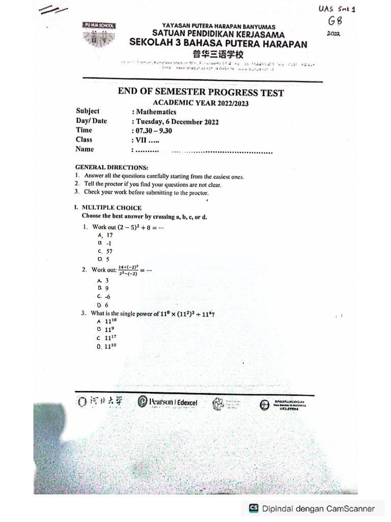 PSAS SMT 1 G8 2022 | PDF