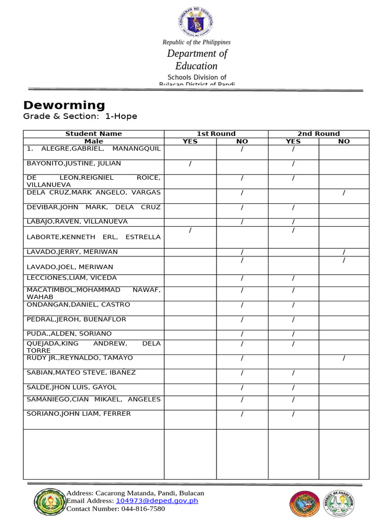Deworm-File GRADE - 1 HOPE | PDF