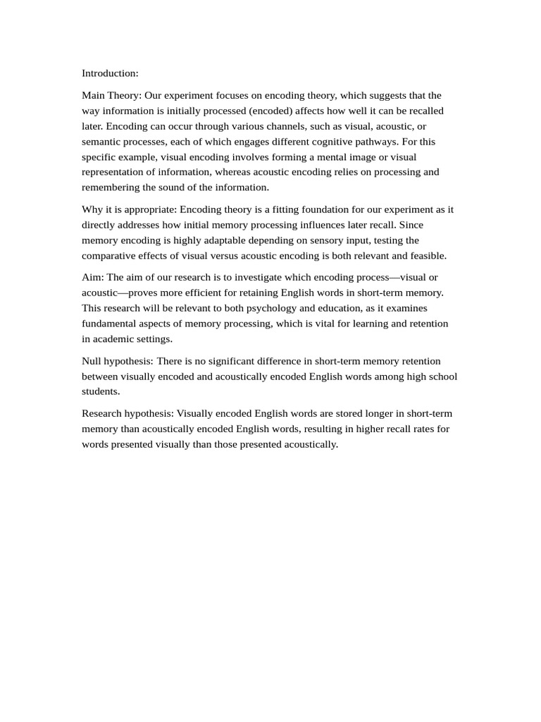 IB Psychology IA | PDF