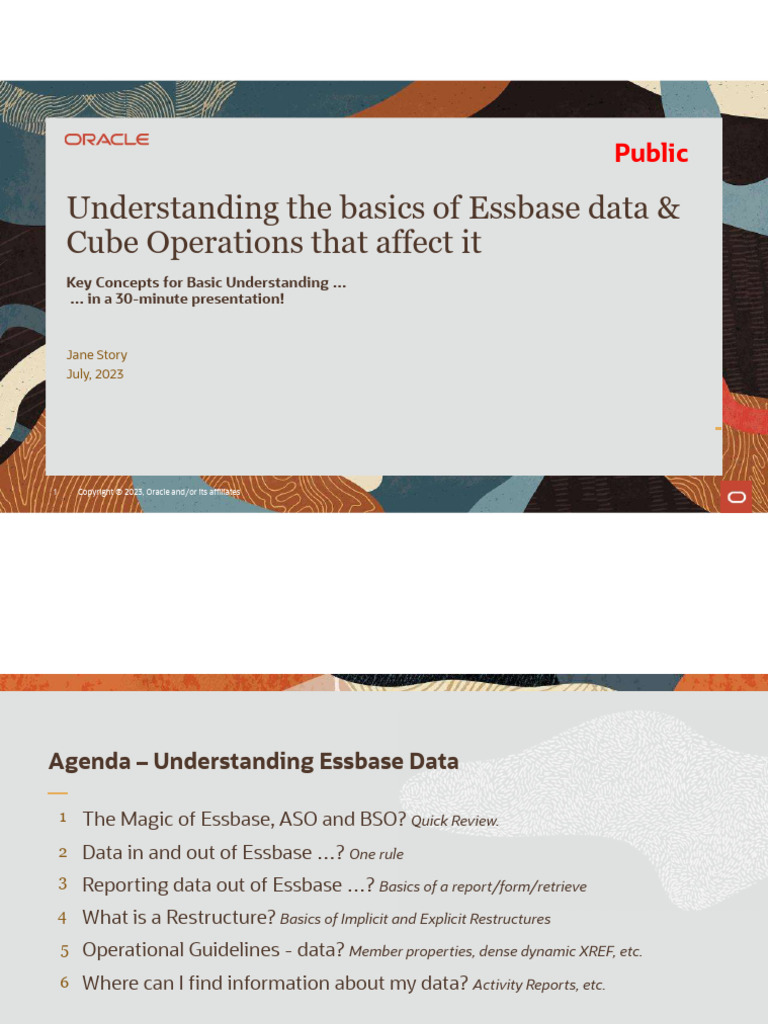 Understanding The Basics of Essbase Data and Cubes Operations - Jane Story | PDF | Computing ...