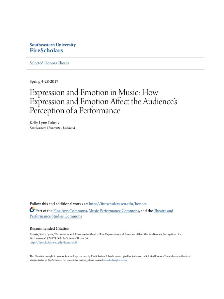 Expression and Emotion in Music - How Expression and Emotion Affec ...