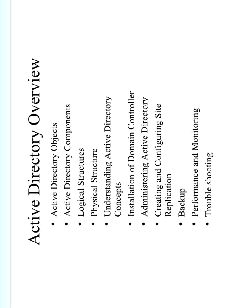 Active Directory Overview | PDF