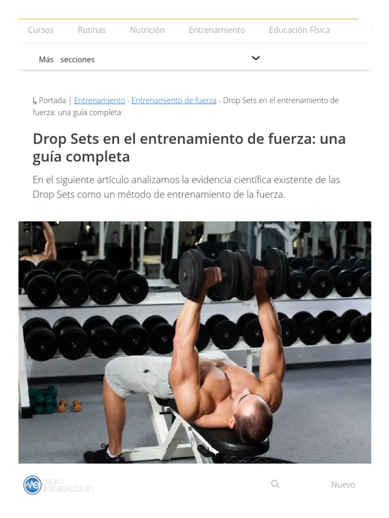 Guía de Drop Sets en Entrenamiento de Fuerza | PDF