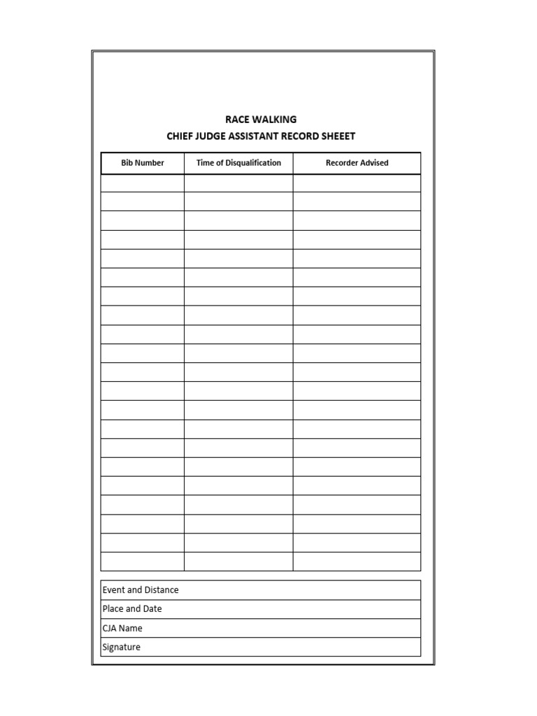 Cja Record Sheet | PDF