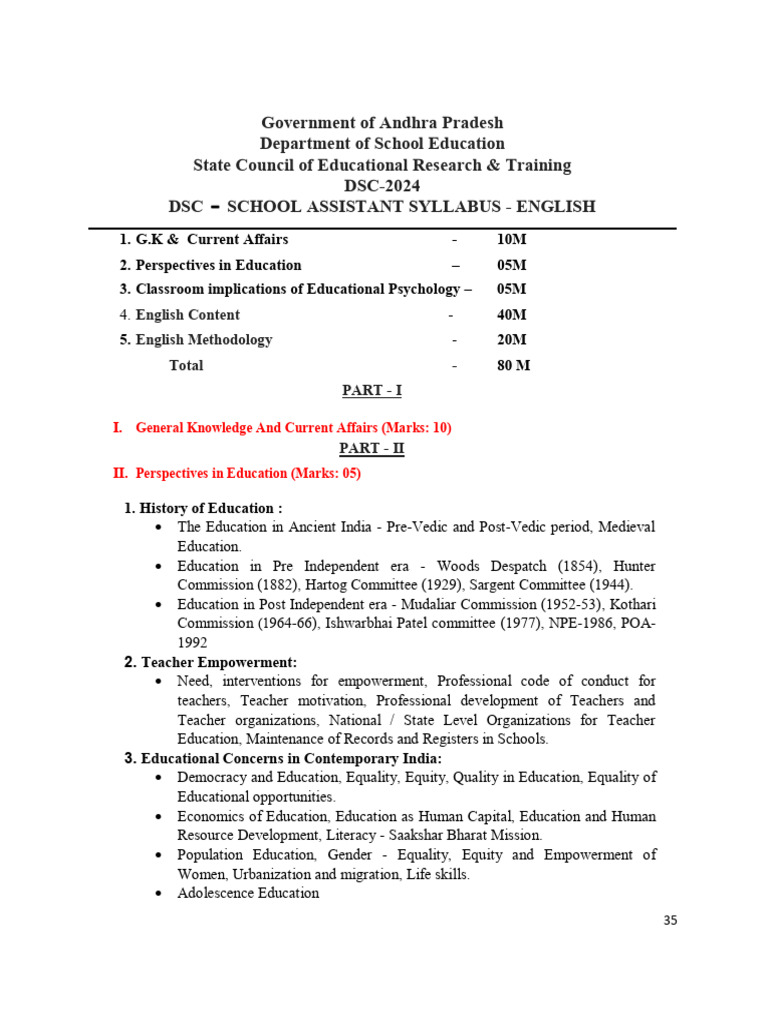 DSC 2024 English School Assistant Syllabus | PDF | Phrase | English ...