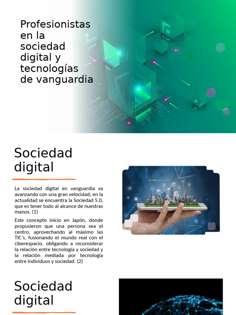Profesionistas en La Sociedad Digital y Tecnologías de Vanguardia | PDF ...