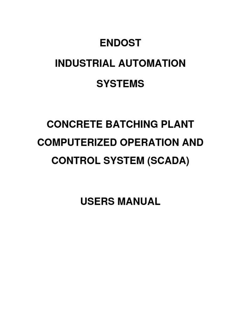 ENDOST WinCC SCADA Users Manual | PDF | Personal Computers | Automation