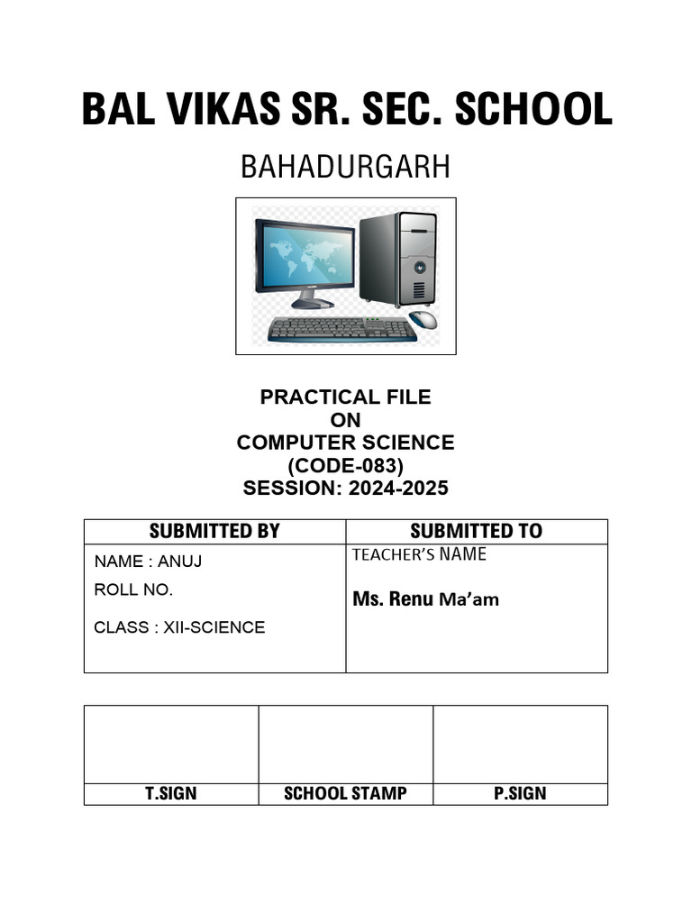 Xii Practical File | PDF