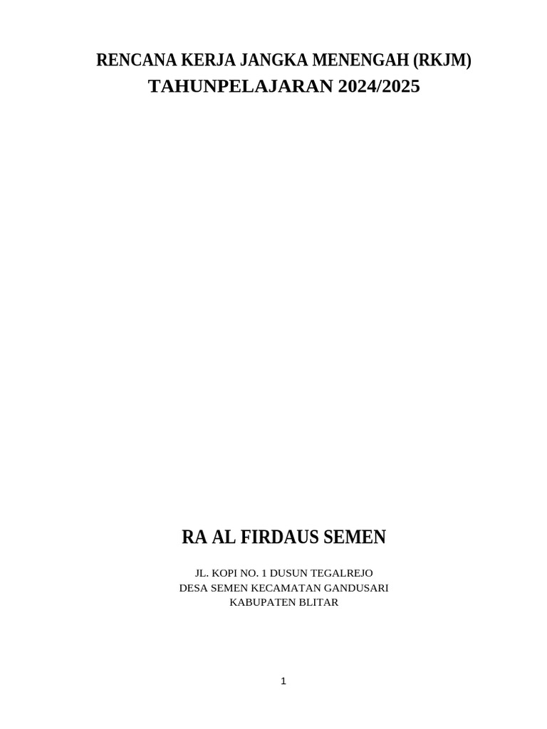 Contoh RKJM RA | PDF