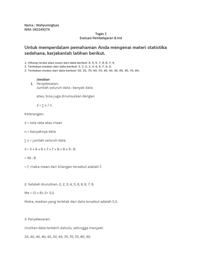 Tigas 2-Evaluasi Pembelajaran B.Ind-Wahyuningtyas | PDF