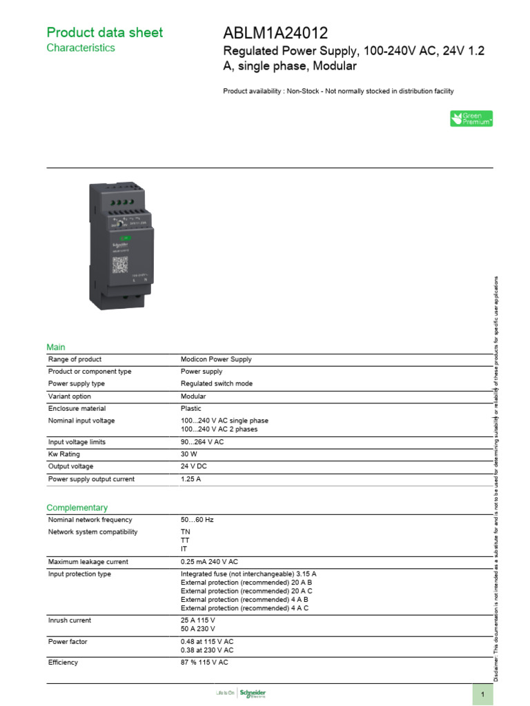 Din Rail PSU 24V | PDF | Power Supply | Alternating Current