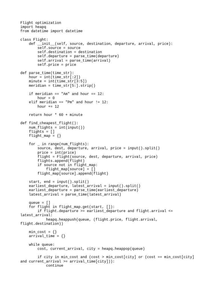 Flight optimization | PDF