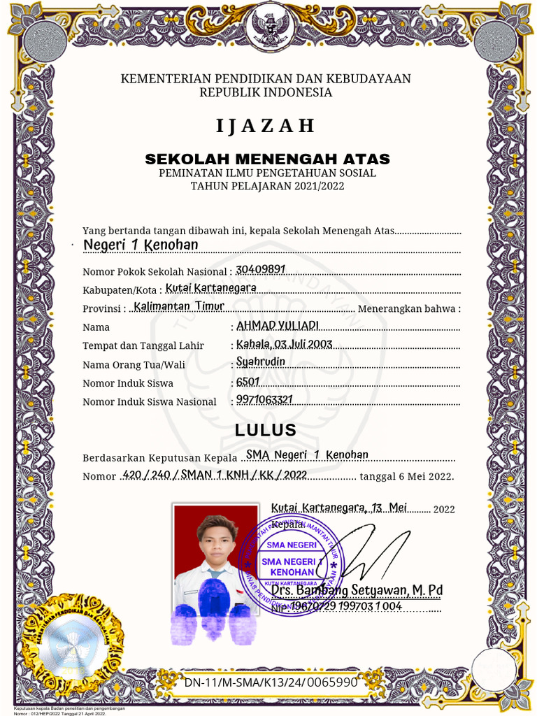 Ijazah_ahmad Yuliadi (i) | PDF