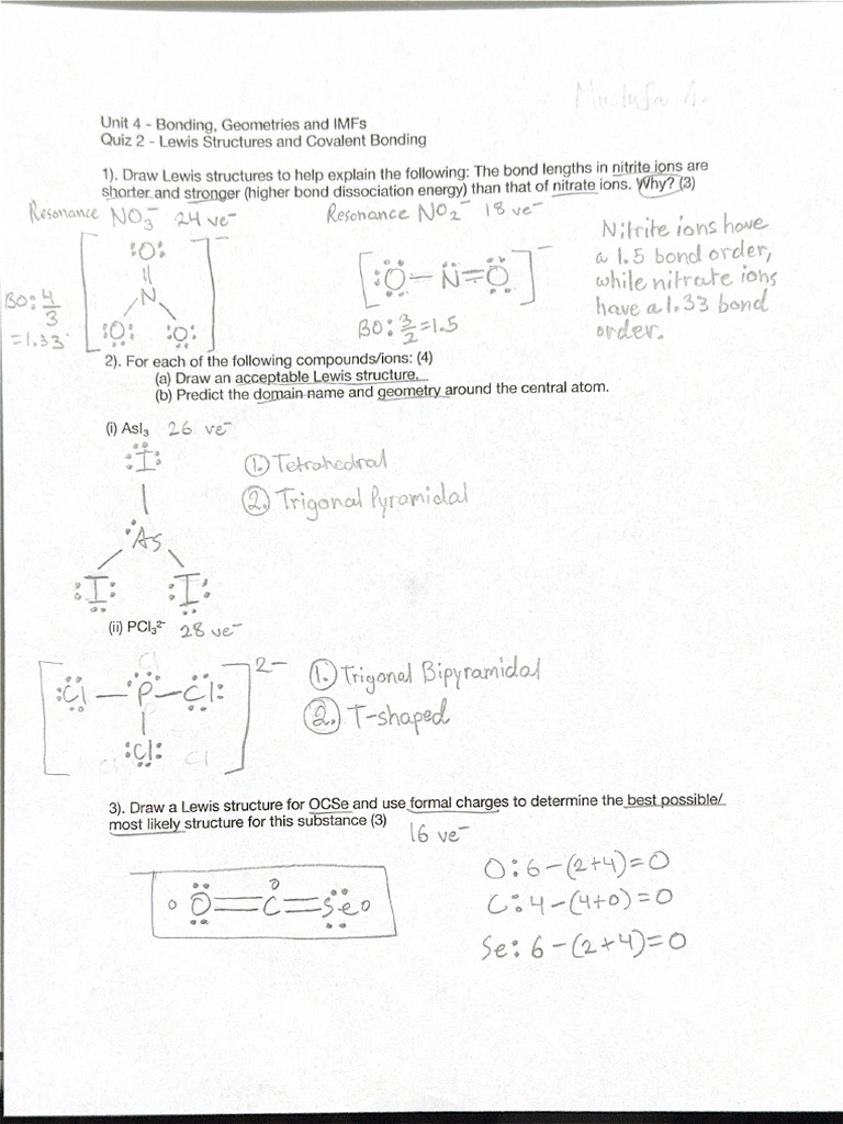 Unit 4 - Bonding, Geometries and IMFs | PDF