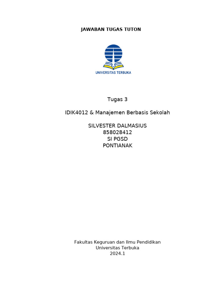 Format Jawaban Tugas | PDF