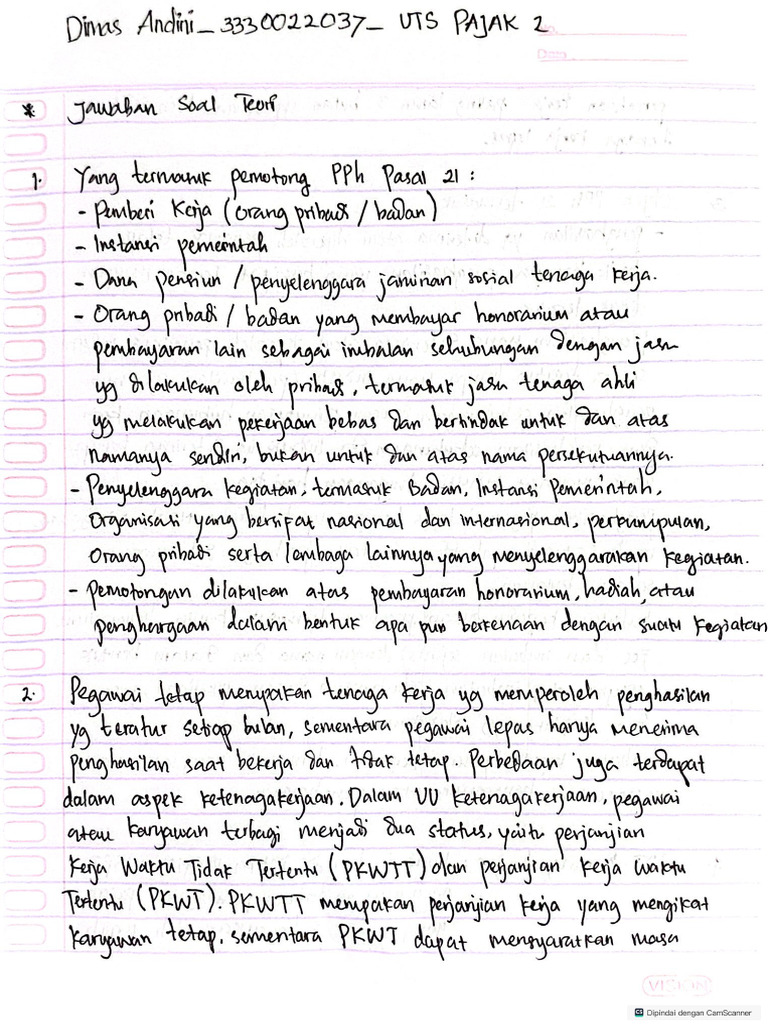 UTS PAJAK 2 Dimas Andini | PDF