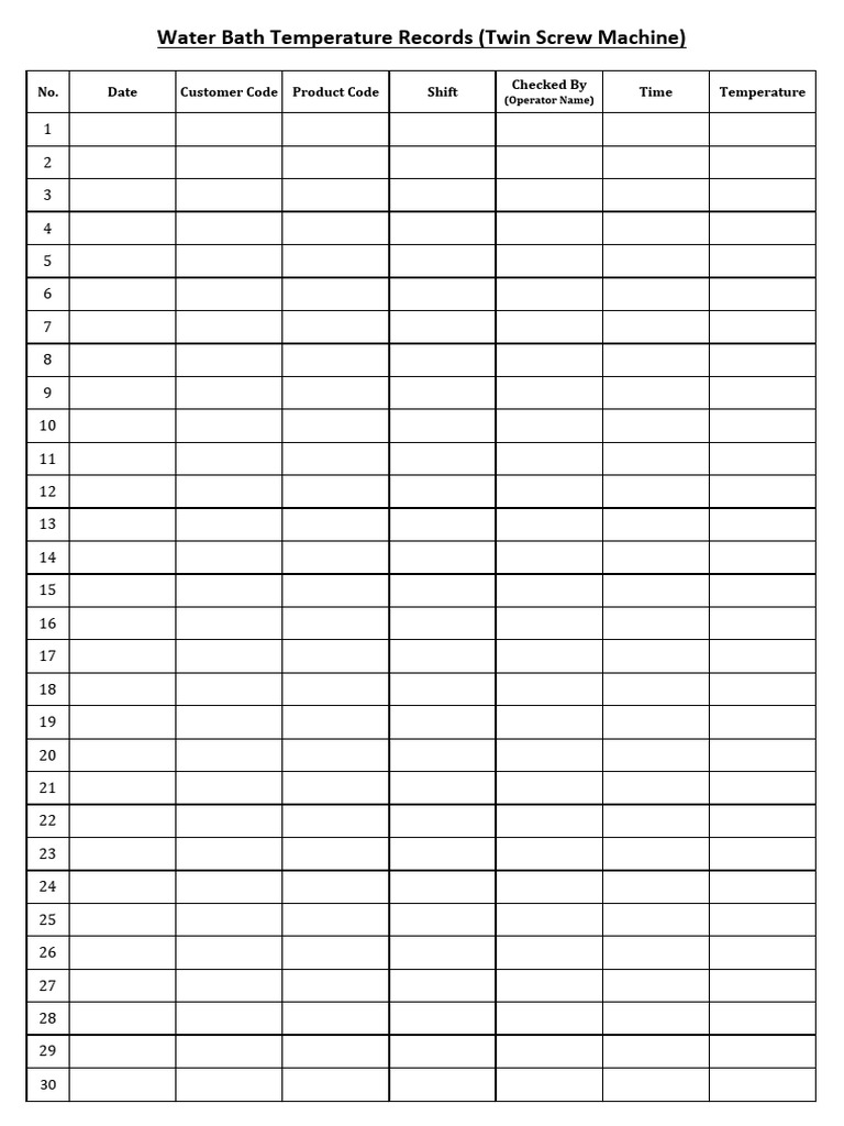Water Bath Temperature Recording | PDF